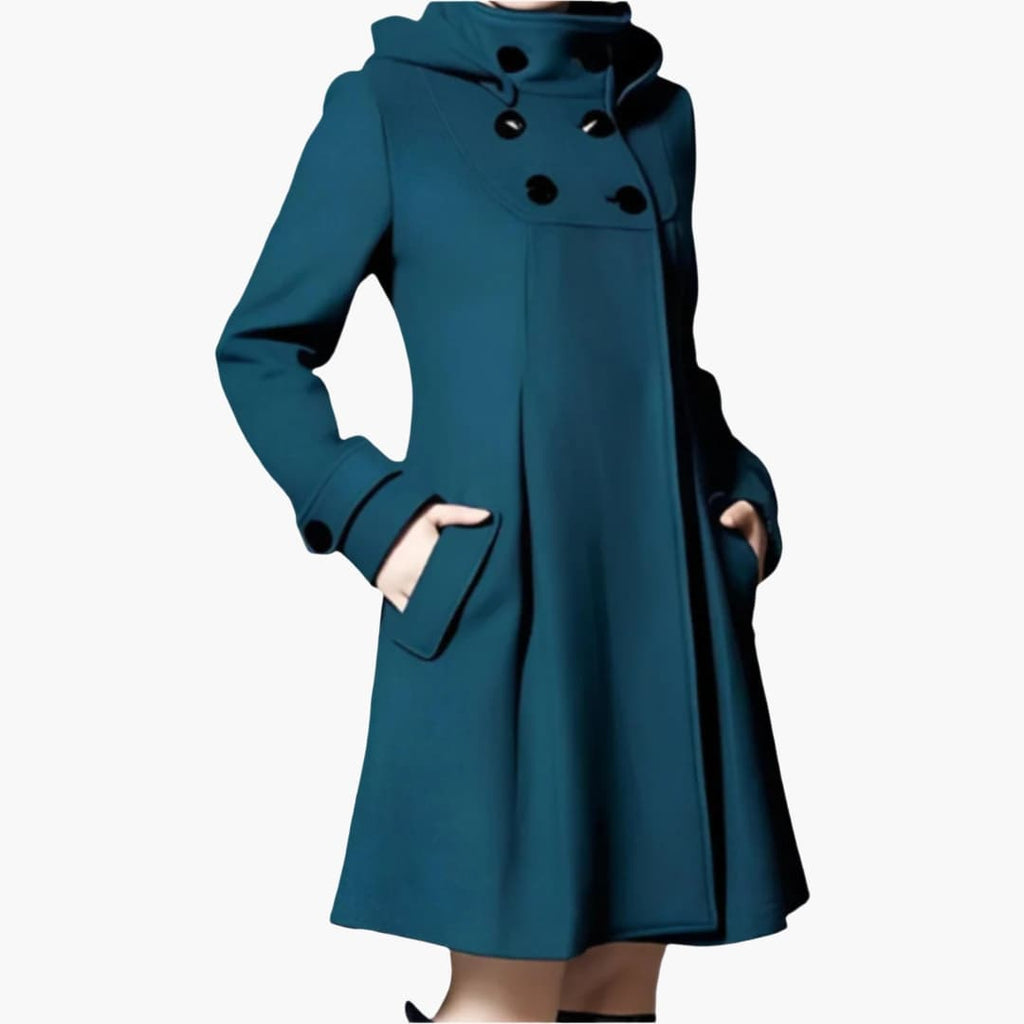 Coat – Hooded Design – Button Closure – Maya & Mina